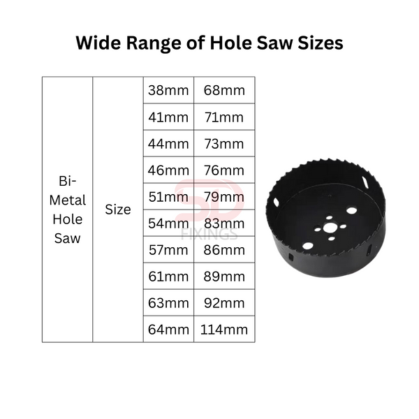 114mm HSS Bi Metal Hole Saw Cutter for Aluminum PVC Board S D Tools