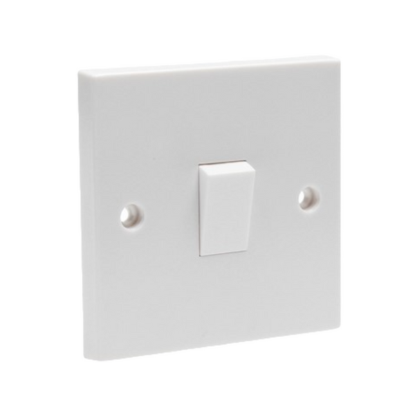 10A White Plastic Single Gang Light Switch 1 Gang 2 Way – S D Tools